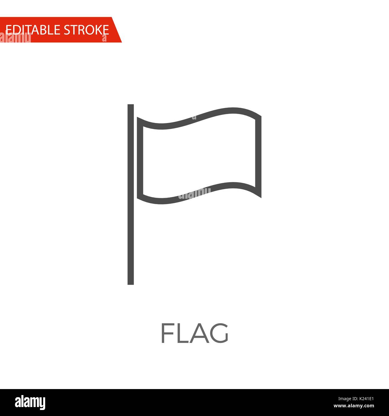 Flag Thin Line Vector Icon. Flat Icon Isolated on the White Background ...