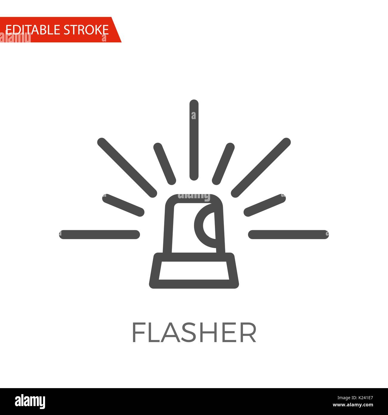 Flasher Thin Line Vector Icon. Flat Icon Isolated on the White ...