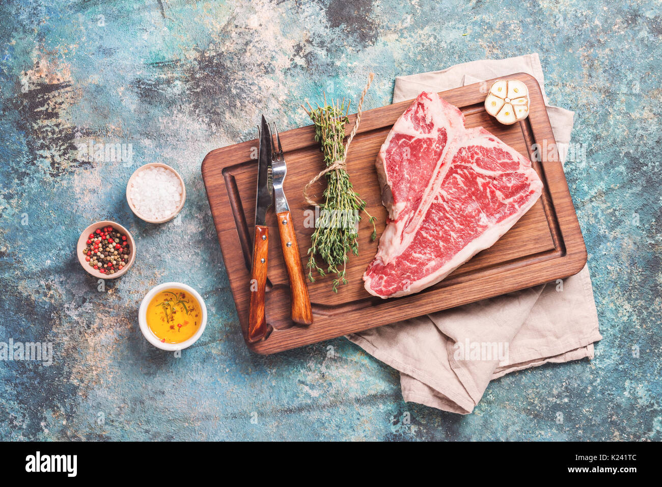 Raw T-bone Steak Stock Photo - Alamy