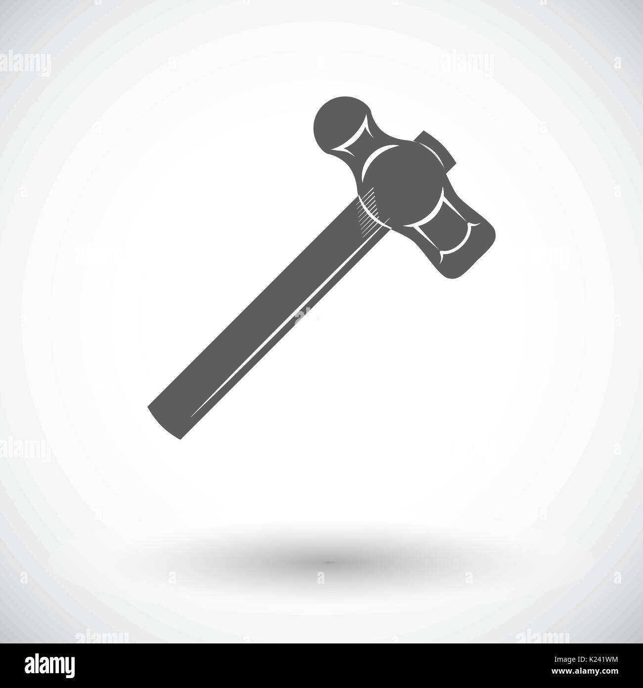 Hammer. Single flat icon on white background. Vector illustration Stock ...