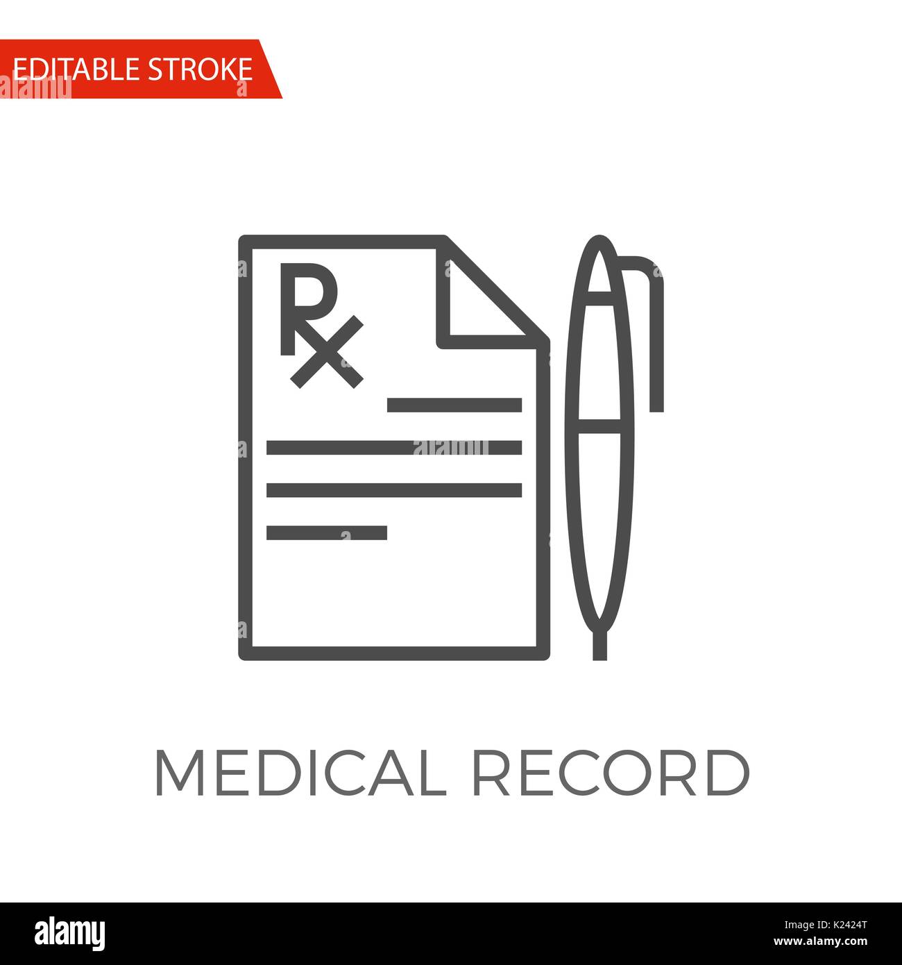 Medical Record Thin Line Vector Icon. Flat Icon Isolated on the White ...