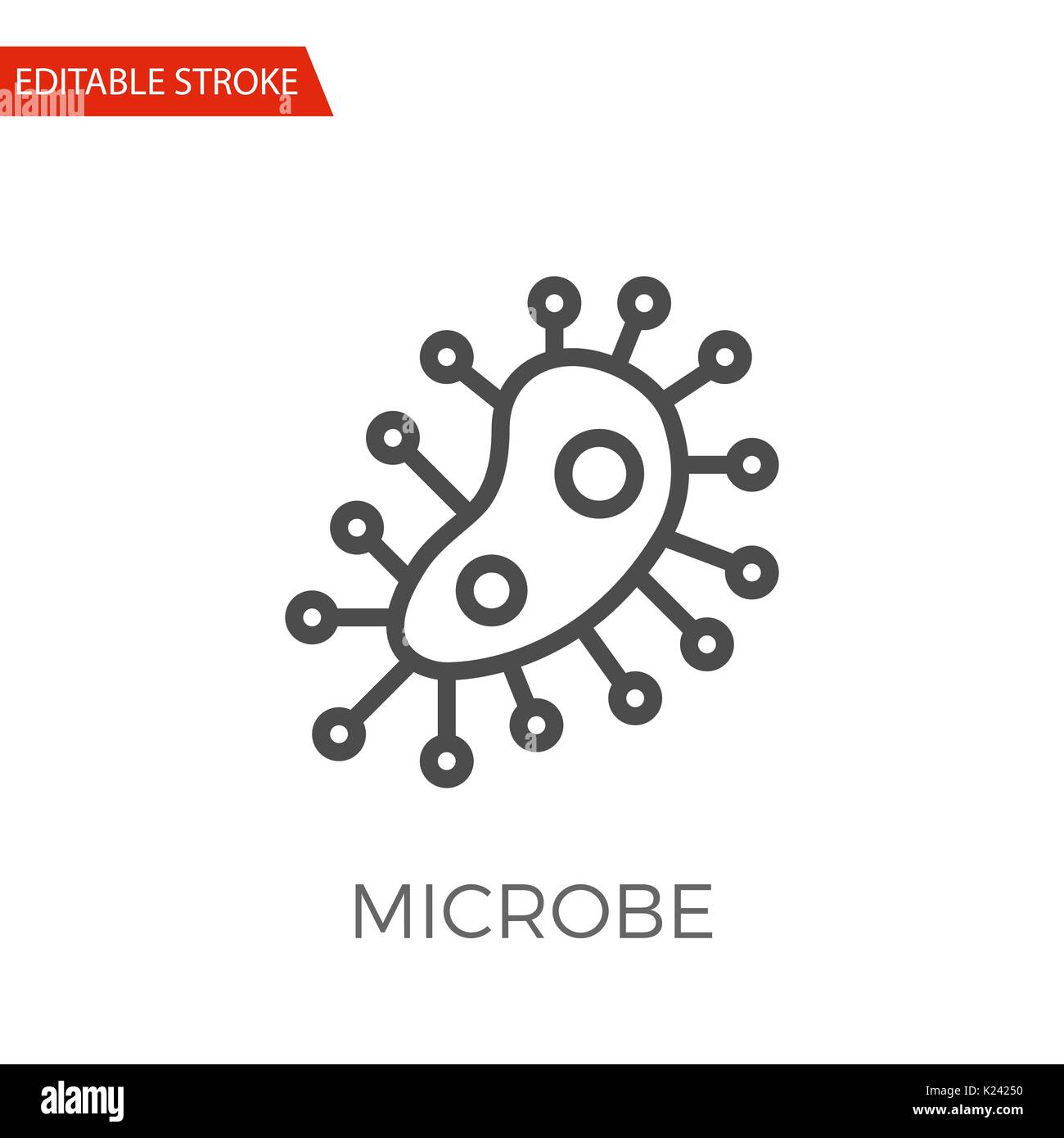 Microbe Thin Line Vector Icon. Flat Icon Isolated on the White ...