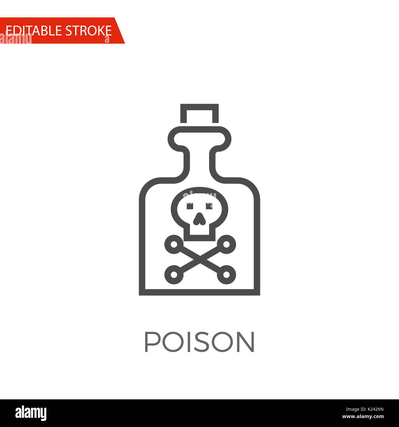 Poison Thin Line Vector Icon. Flat Icon Isolated on the White ...