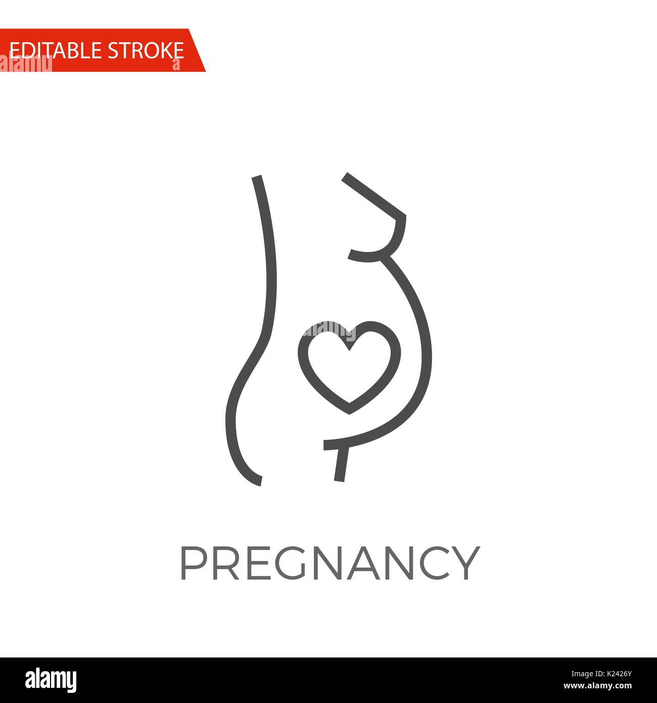 Pregnancy Thin Line Vector Icon. Flat Icon Isolated on the White ...