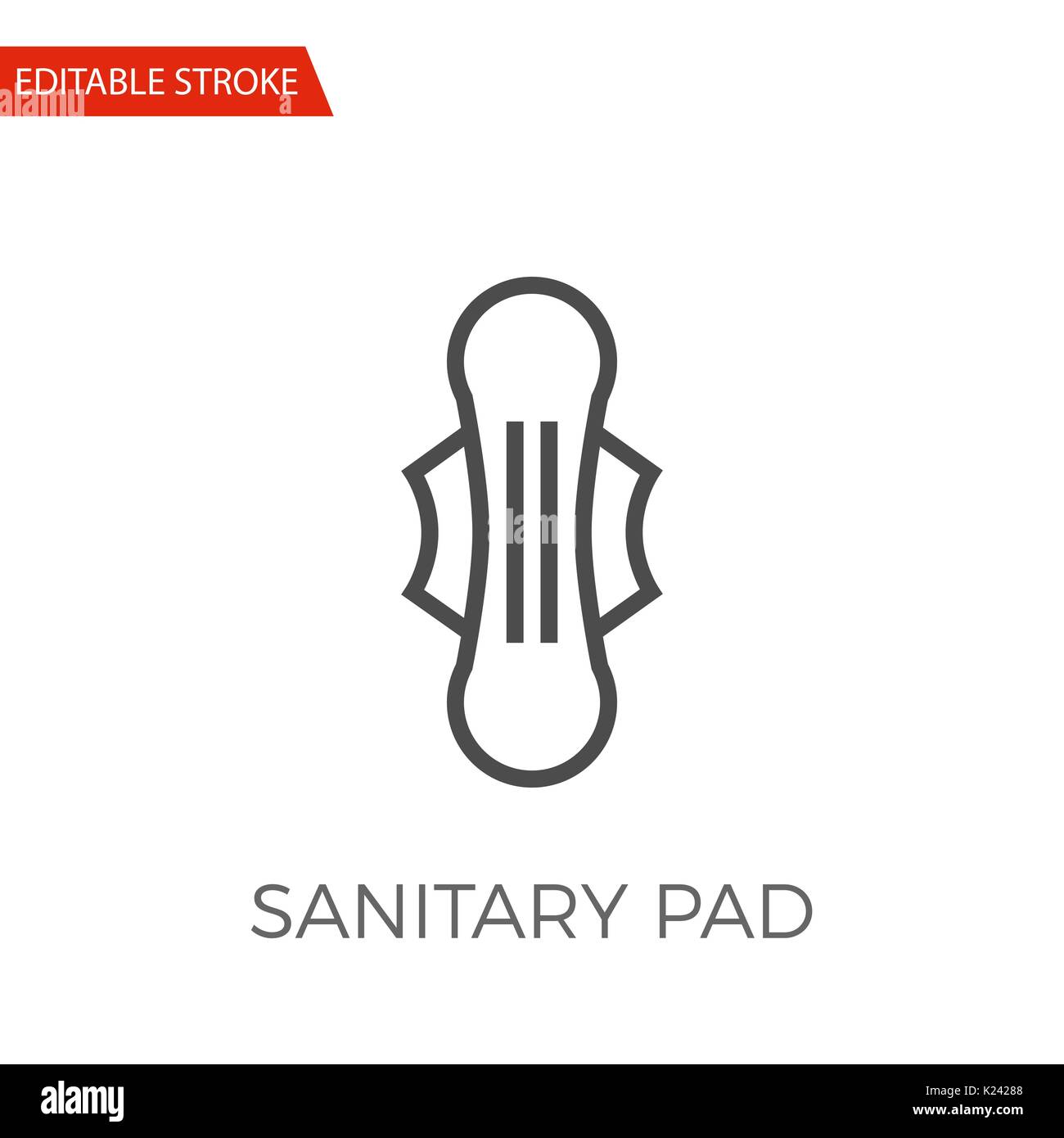 Sanitary Pad Thin Line Vector Icon. Flat Icon Isolated on the White ...