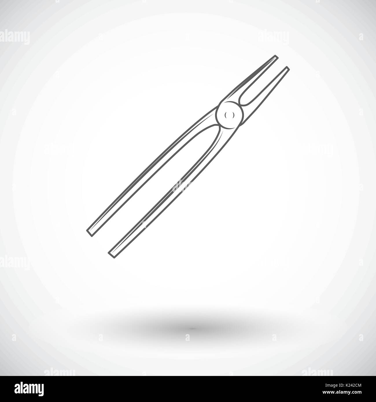 Tong. Single flat icon on white background. Vector illustration Stock ...