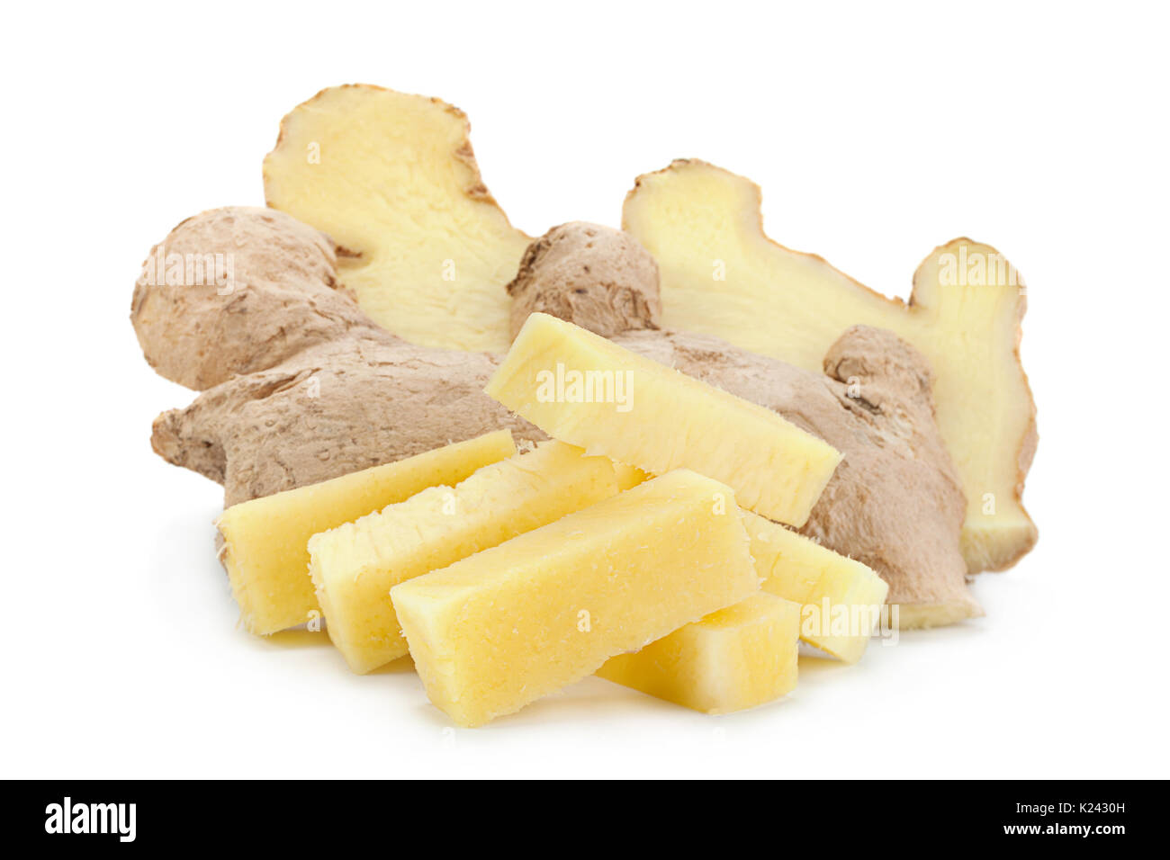 Ginger spice root isolated on white background Stock Photo - Alamy