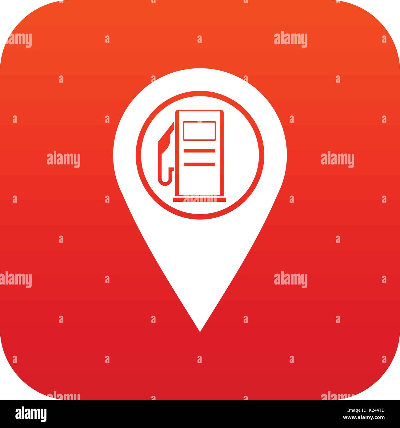 Map pointer with gas station symbol icon digital red Stock Vector Image ...