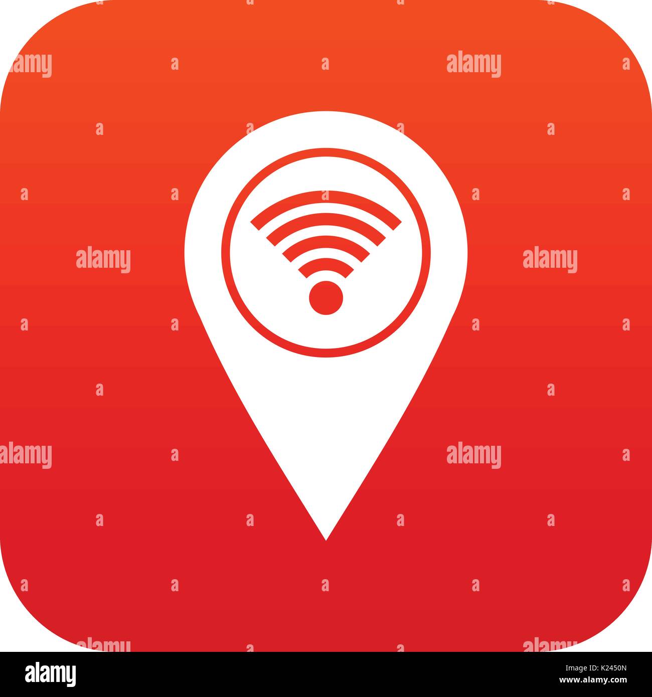 Map pin pointer with wi fi symbol icon digital red Stock Vector Image ...