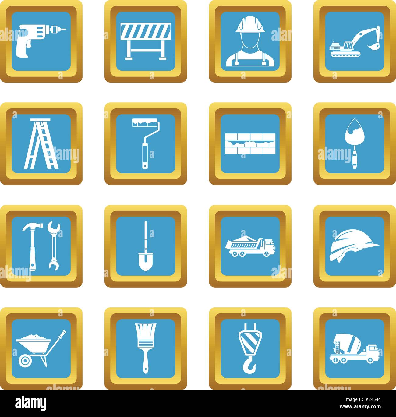 Construction icons azure Stock Vector Image & Art - Alamy