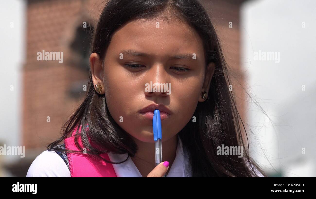 Young Student Girl Thinking Stock Photo - Alamy Young Student Girl Thinking Stock Photo - Alamy