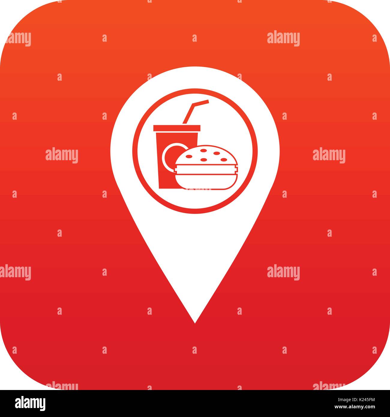 Map pointer burger icon hi-res stock photography and images - Alamy