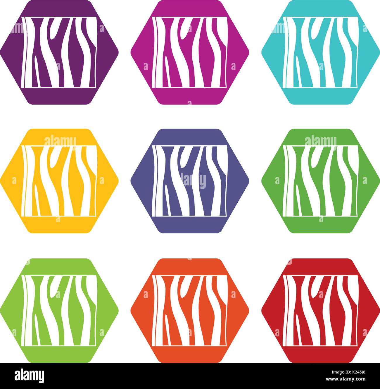 Slice of ham icon set color hexahedron Stock Vector Image & Art - Alamy