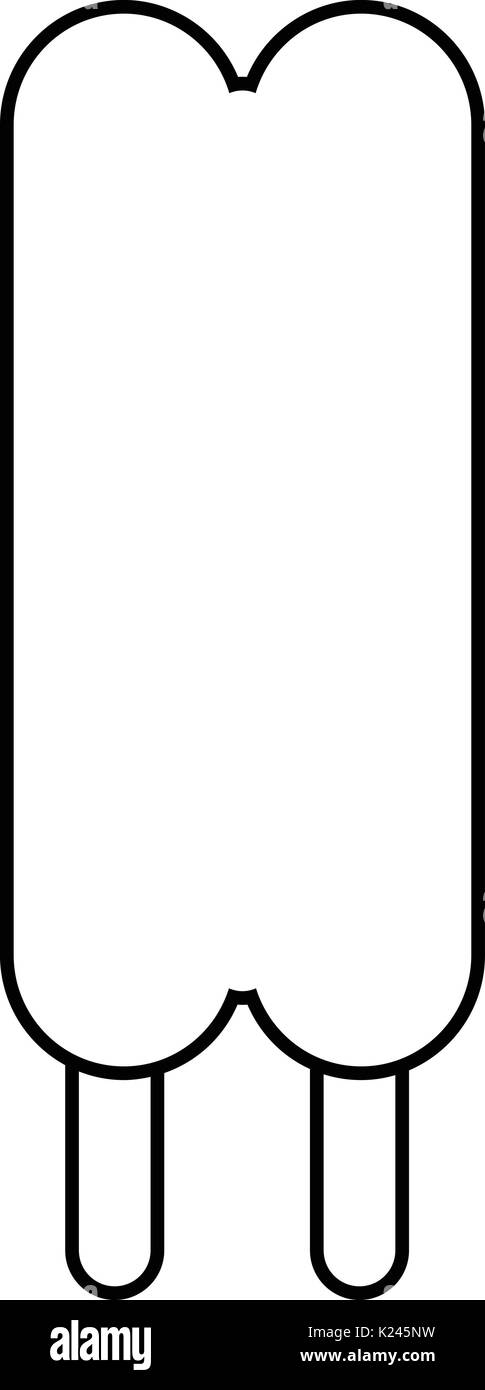 Two sticks ice cream icon, outline line style Stock Vector Image & Art ...