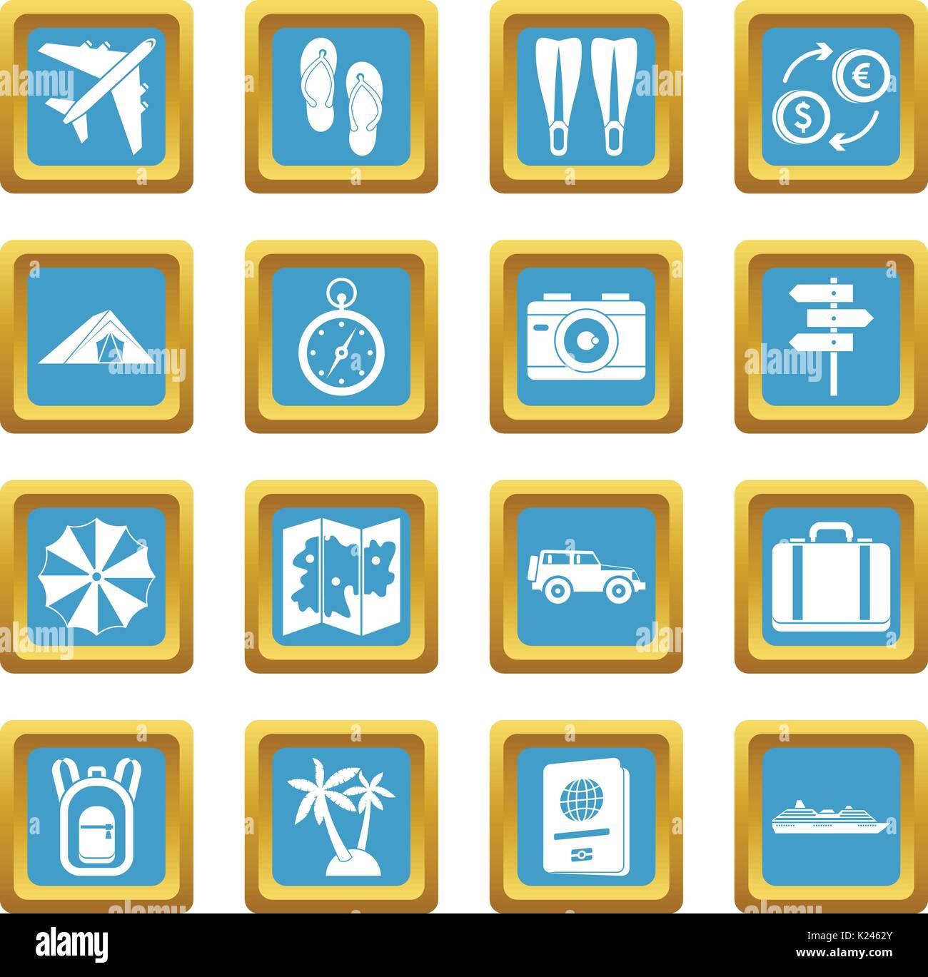 Travel icons azure Stock Vector Image & Art - Alamy