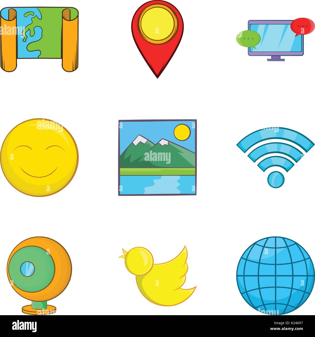 Picture icons set, cartoon style Stock Vector Image & Art - Alamy