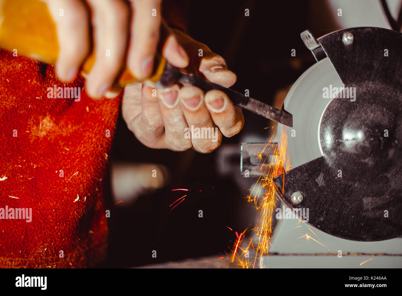Grindstone sparks hi-res stock photography and images - Alamy