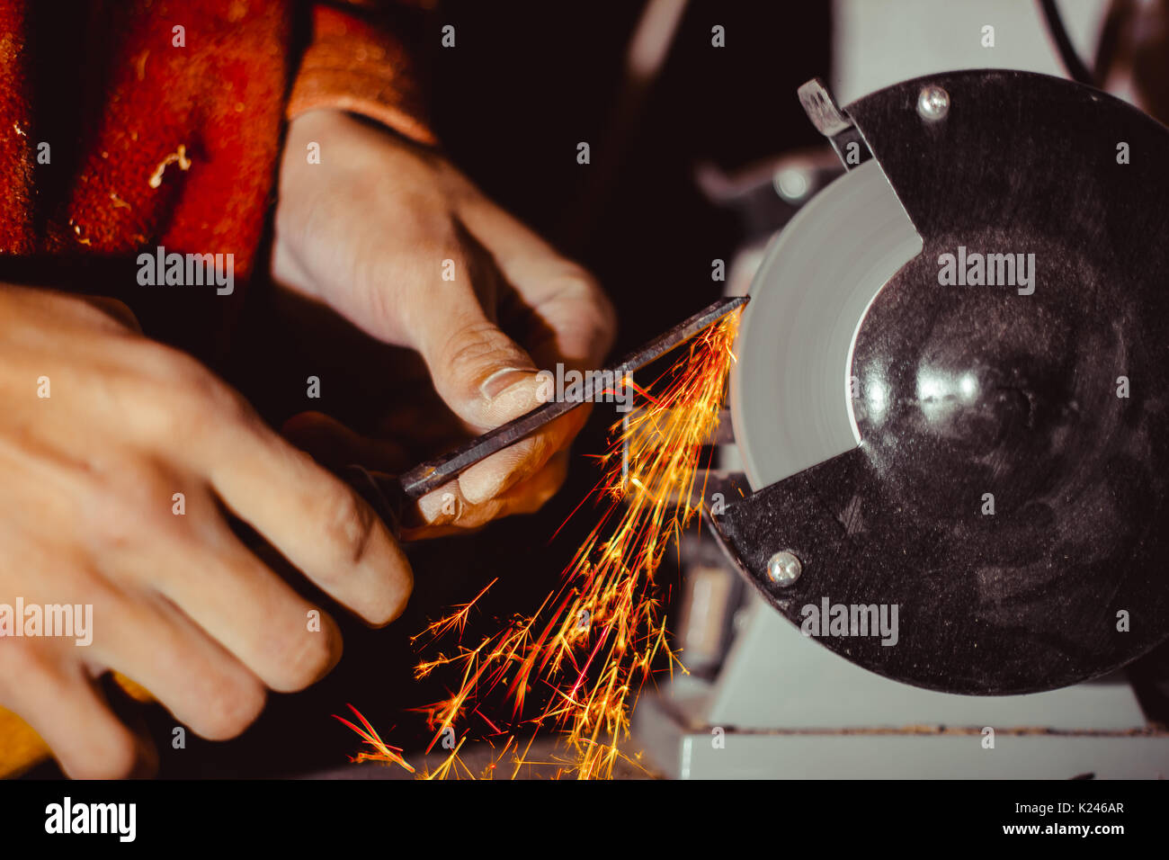 Grindstone sparks hi-res stock photography and images - Alamy