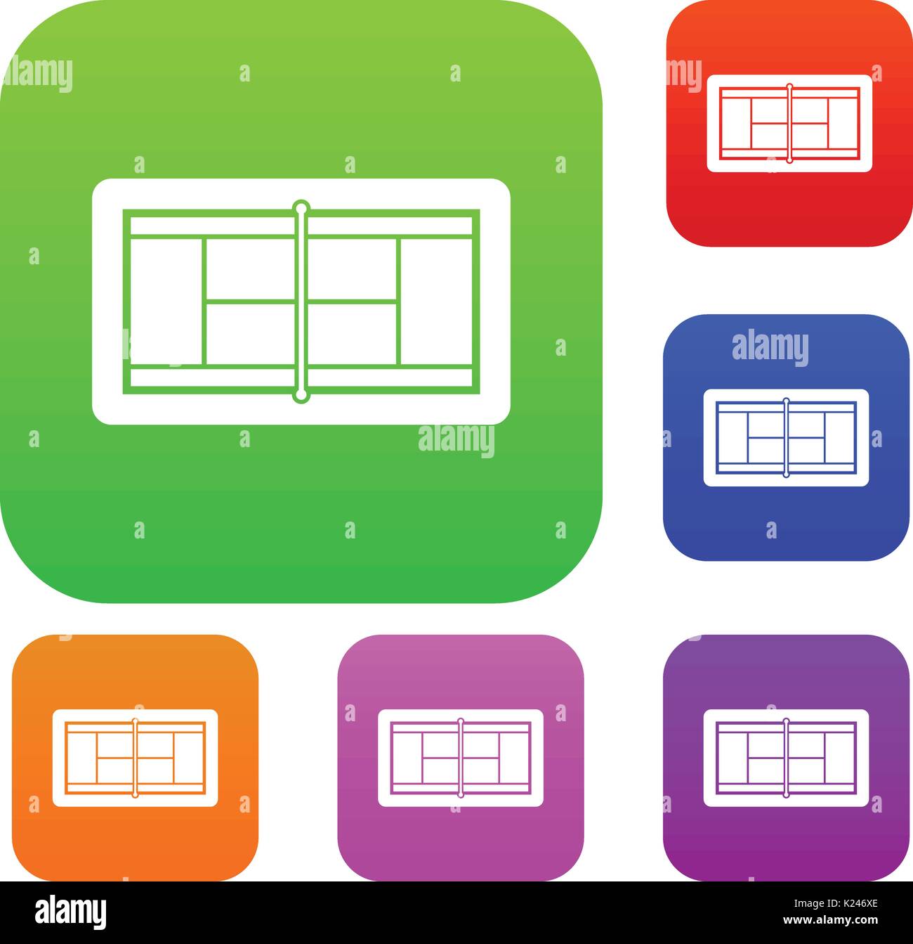 Tennis court set collection Stock Vector Image & Art - Alamy