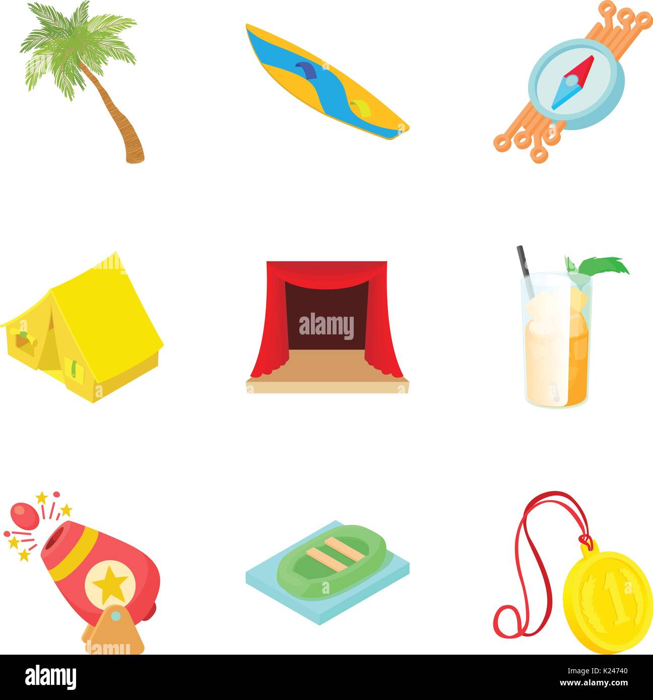 Spot icons set, cartoon style Stock Vector Image & Art - Alamy