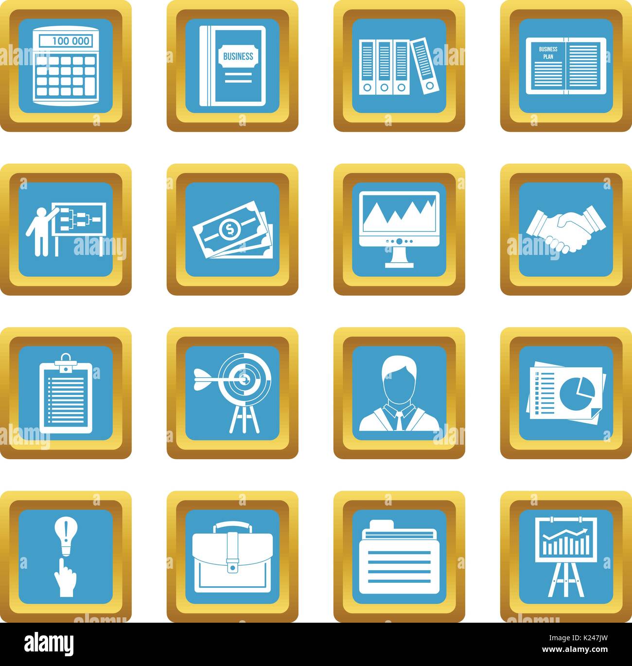 Business plan icons azure Stock Vector Image & Art - Alamy