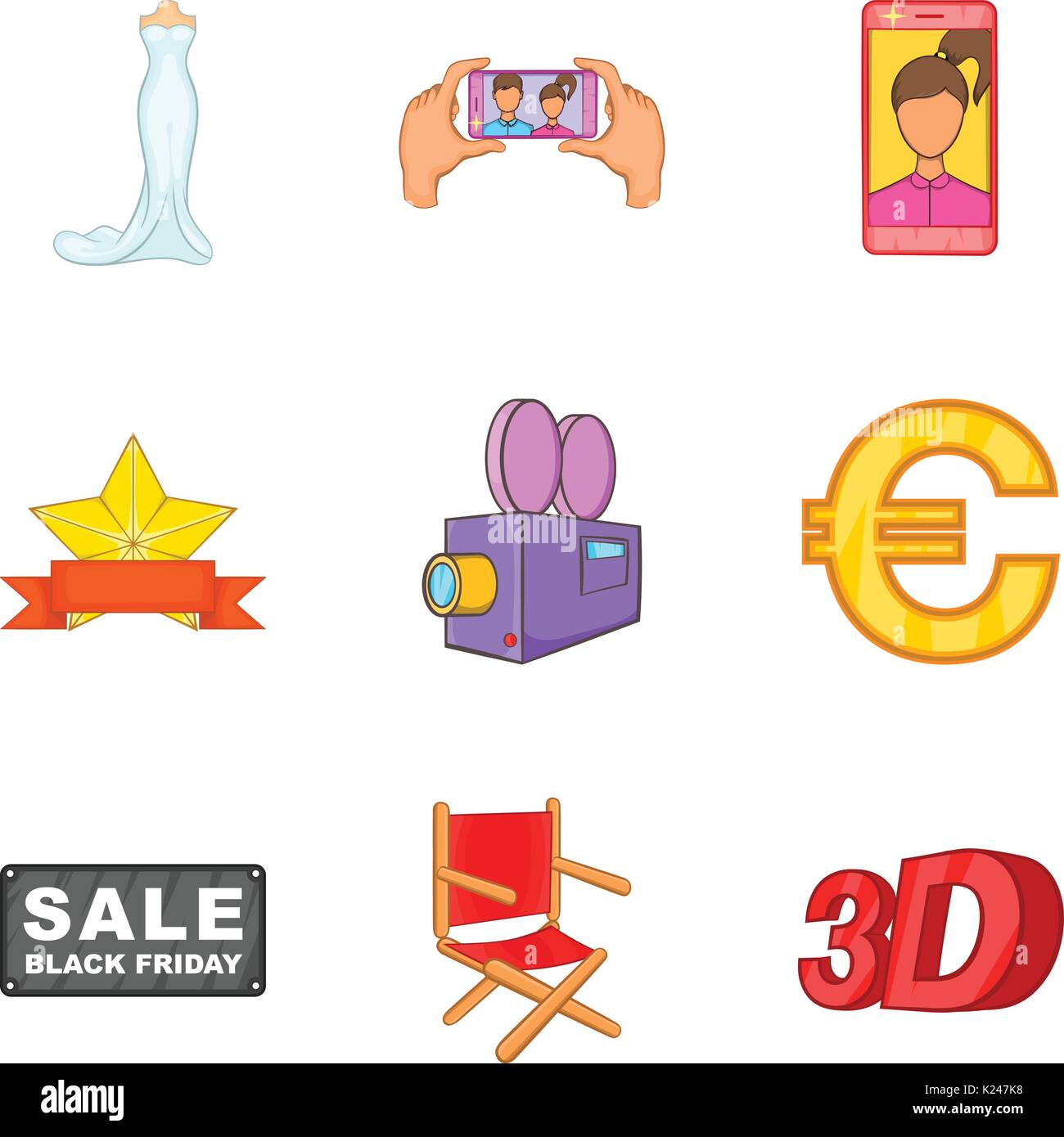 ADS icons set, cartoon style Stock Vector Image & Art - Alamy