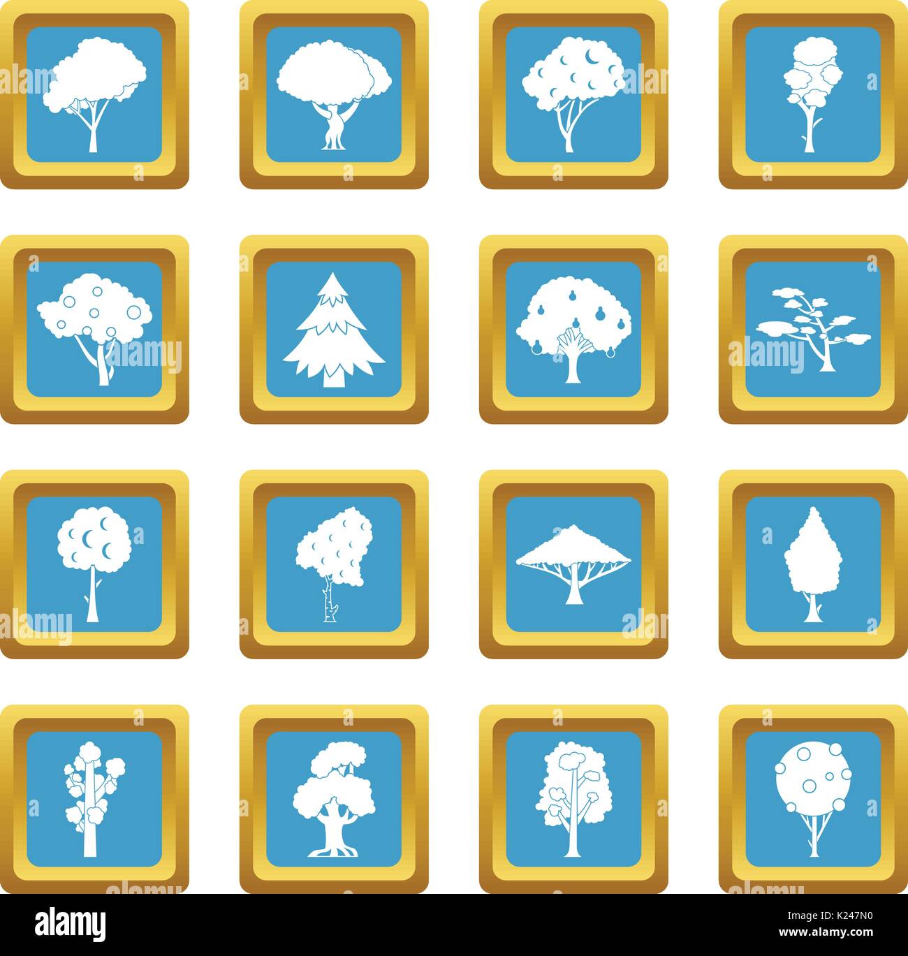 Trees icons azure Stock Vector Image & Art - Alamy
