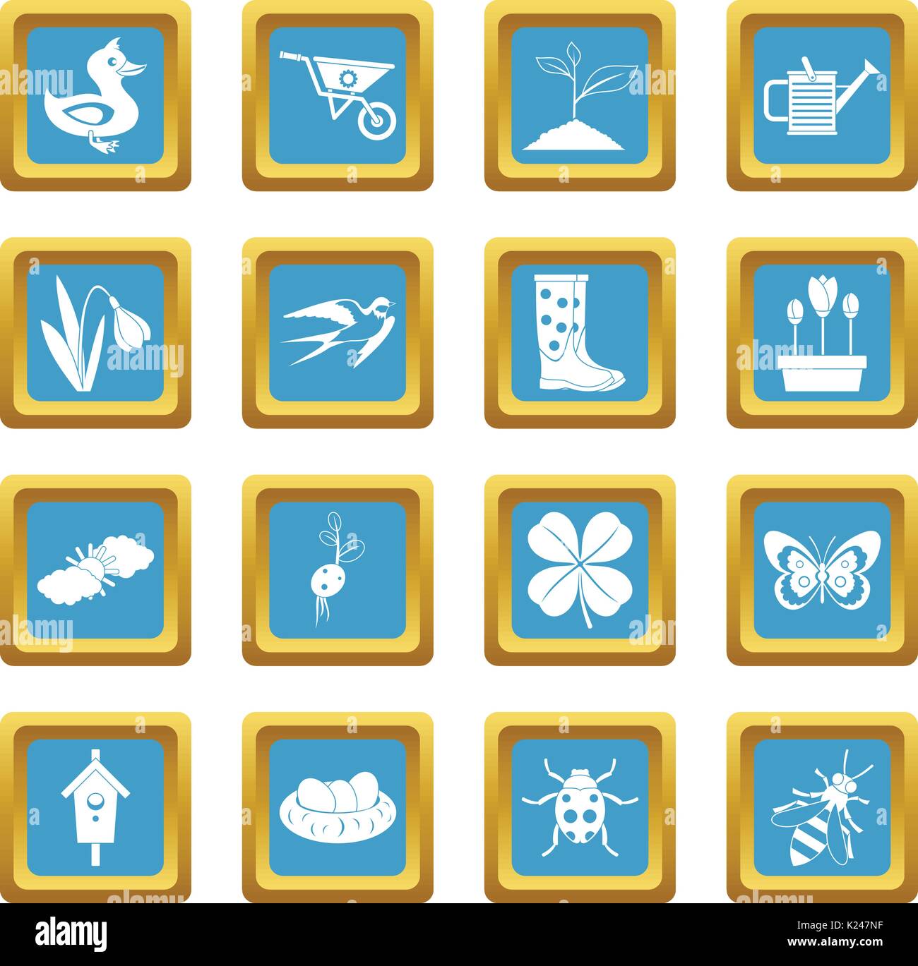 Spring icons azure Stock Vector Image & Art - Alamy