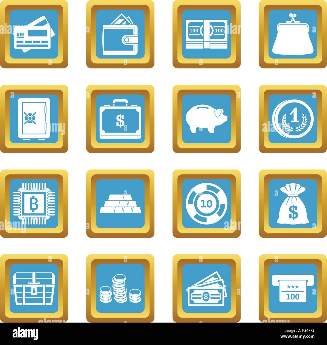 Different money icons azure Stock Vector Image & Art - Alamy