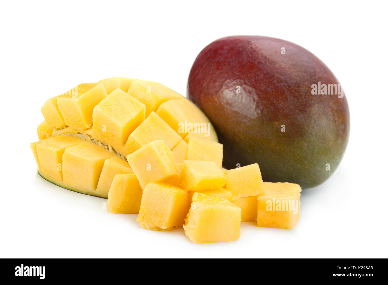 Mango tropical fruit isolated on white background Stock Photo - Alamy