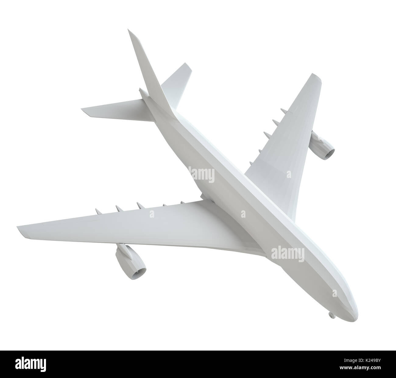 White airplane. Isolated Stock Photo - Alamy