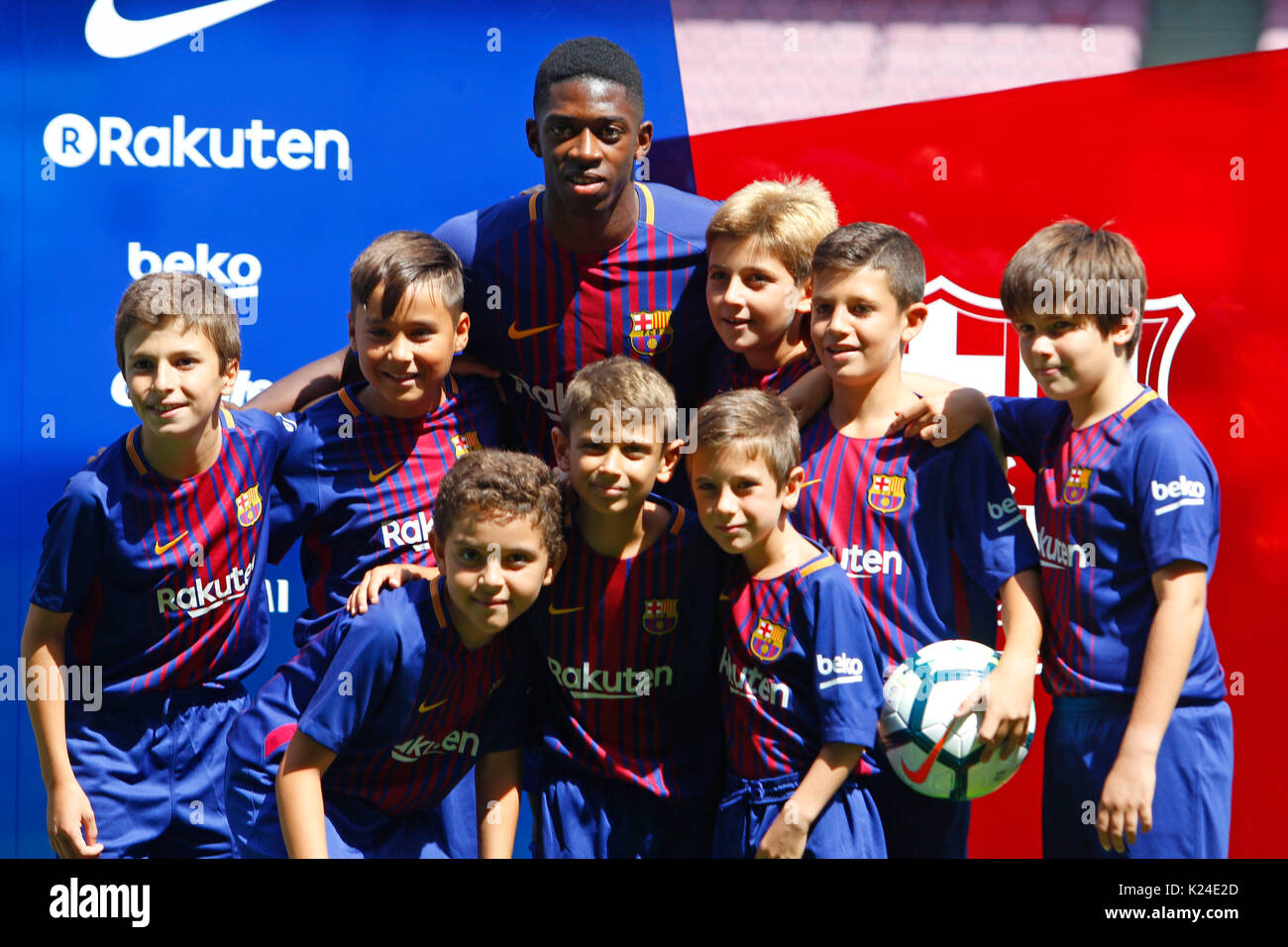 Barcelona, Spain. 28th Aug, 2017. FC Barcelona's new signing Ousmane ...