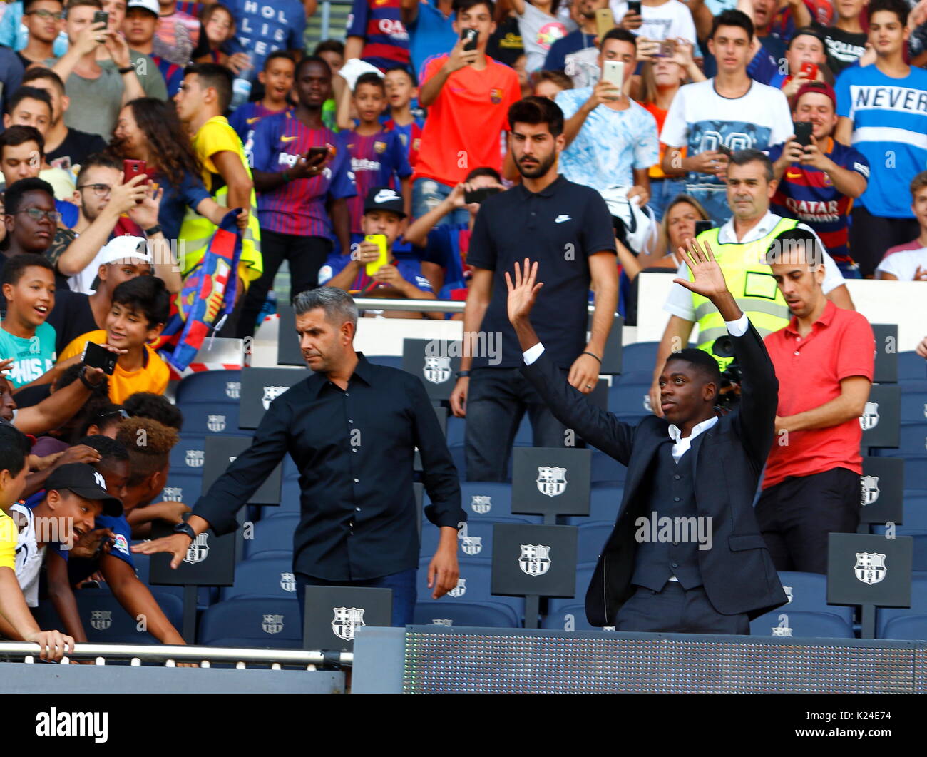 Barcelona, Spain. 28th Aug, 2017. FC Barcelona's new signing Ousmane ...