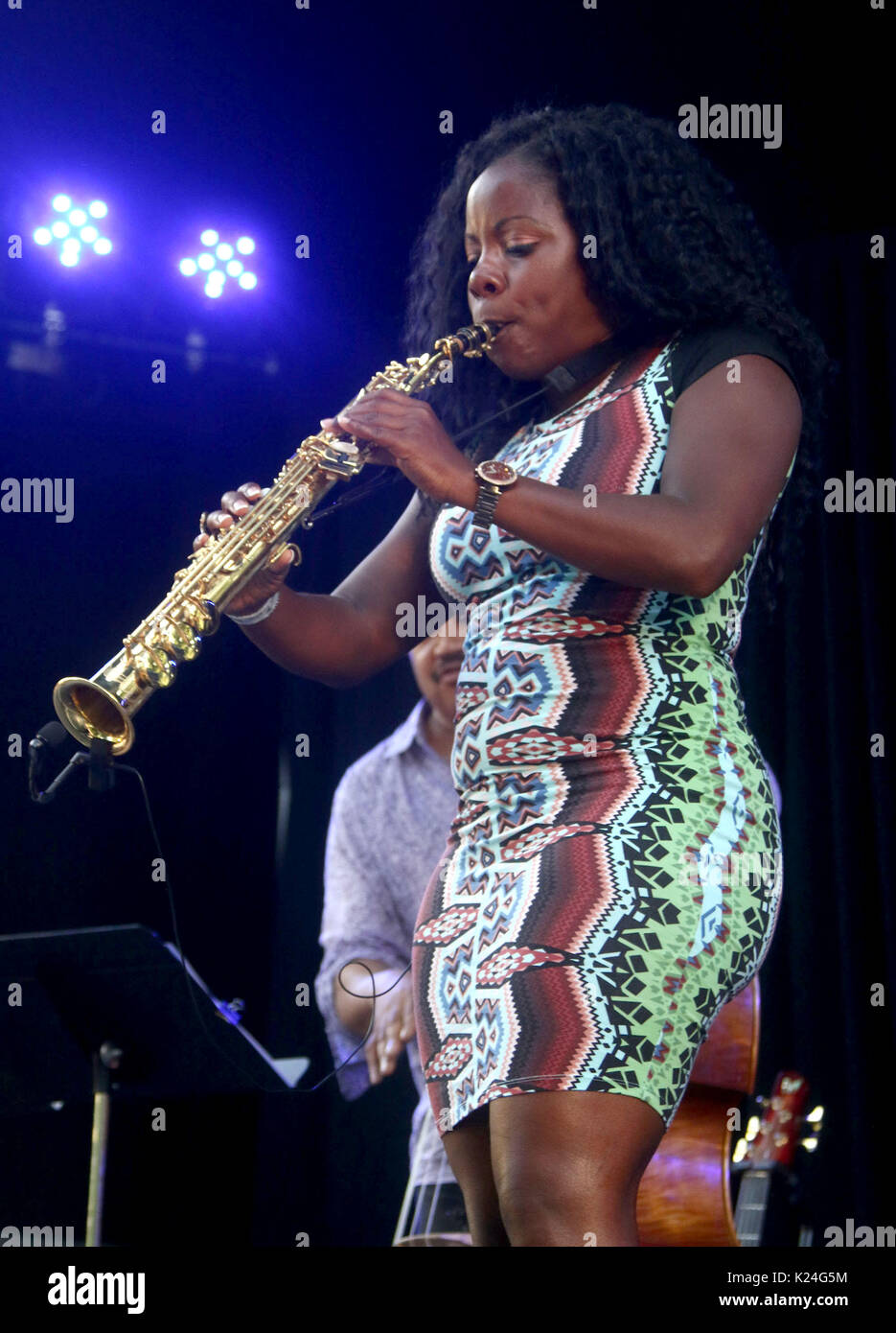 New York, New York, USA. 27th Aug, 2017. Jazz musician TIA FULLER ...