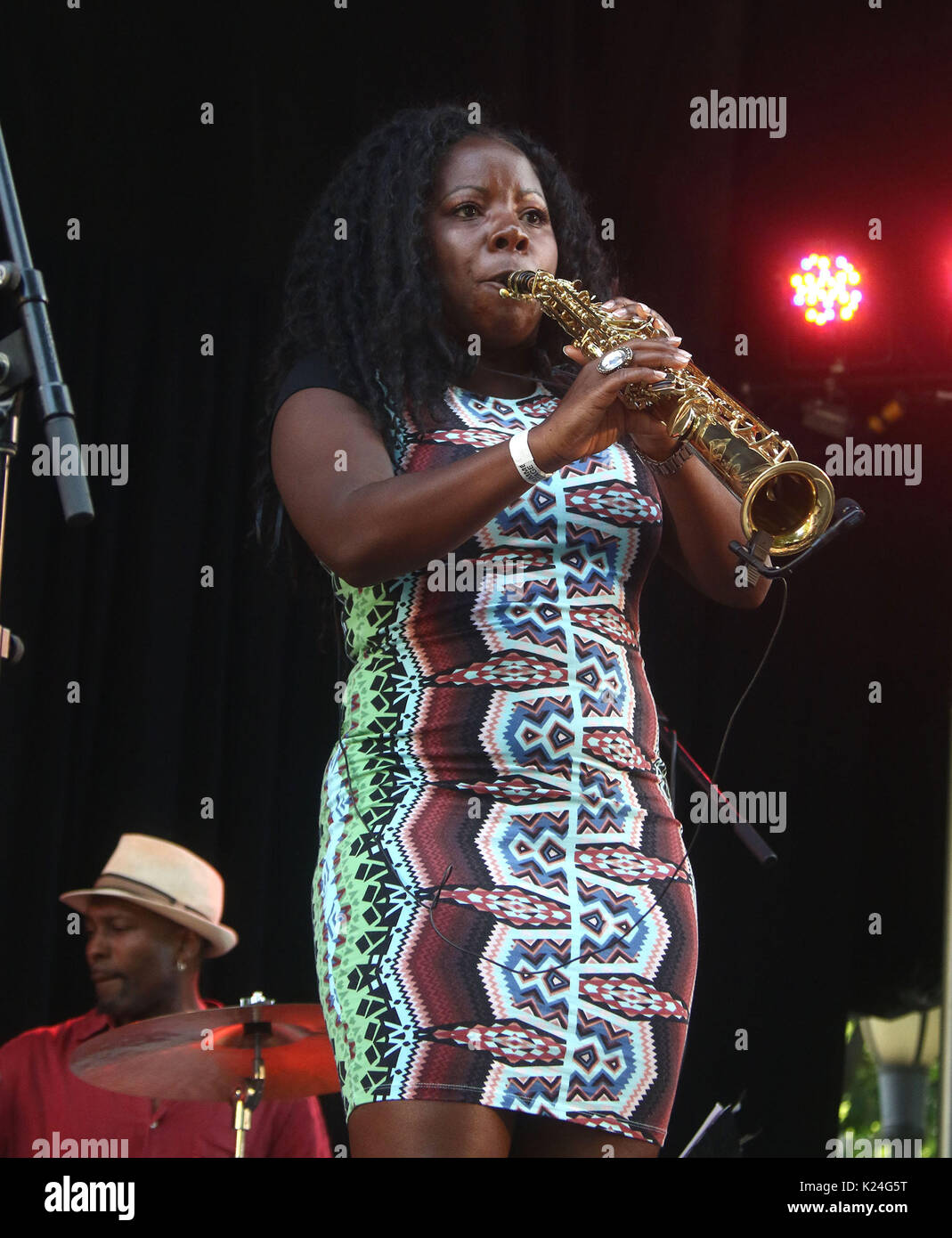 New York, New York, USA. 27th Aug, 2017. Jazz musician TIA FULLER ...