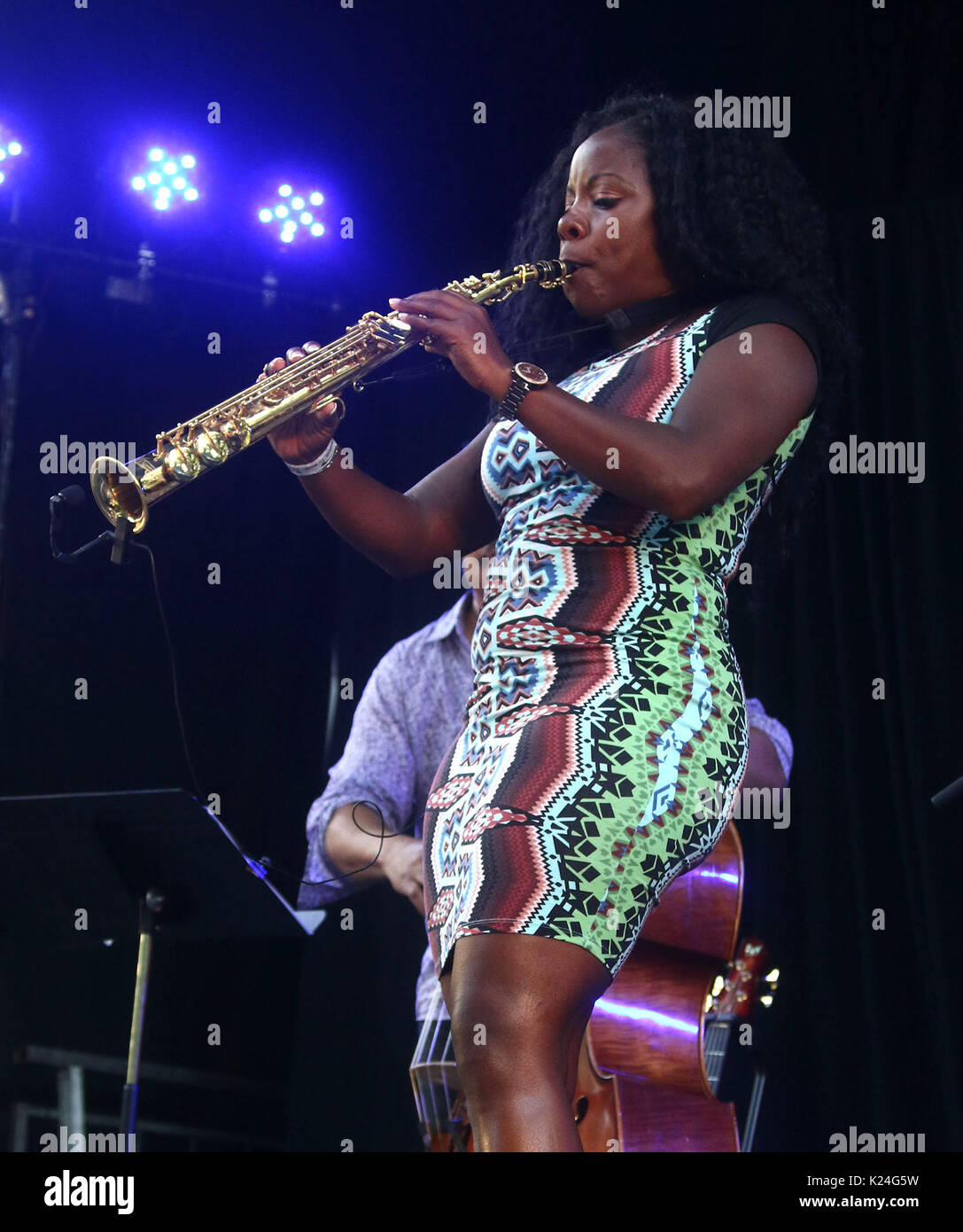 New York, New York, USA. 27th Aug, 2017. Jazz musician TIA FULLER ...