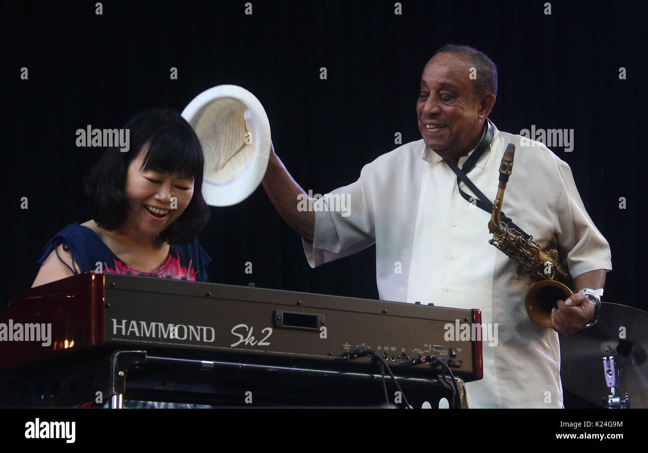 New York, New York, USA. 27th Aug, 2017. Jazz organist AKIKO TSURUGA ...