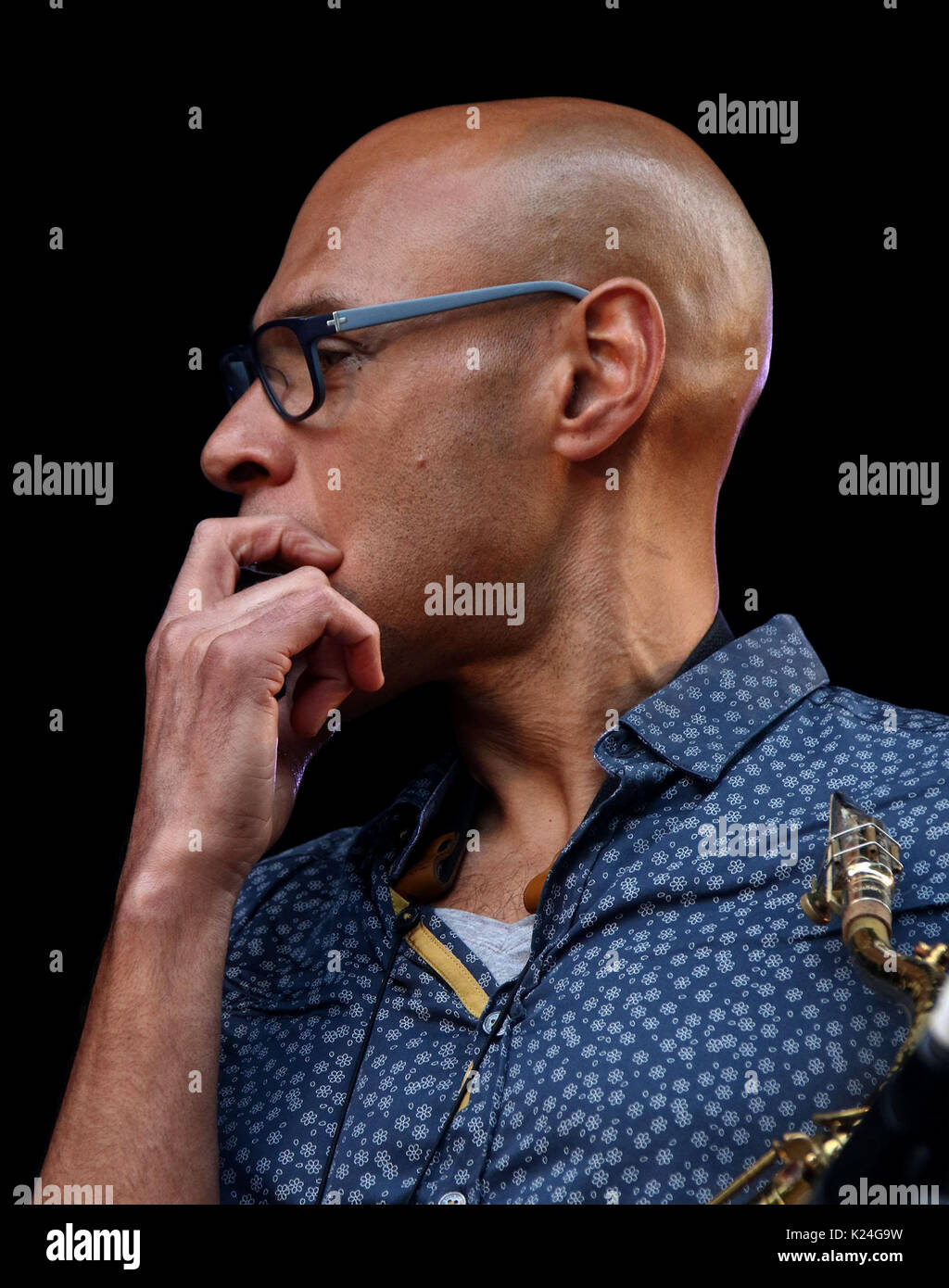 New York, New York, USA. 27th Aug, 2017. Jazz saxophonist JOSHUA REDMAN ...