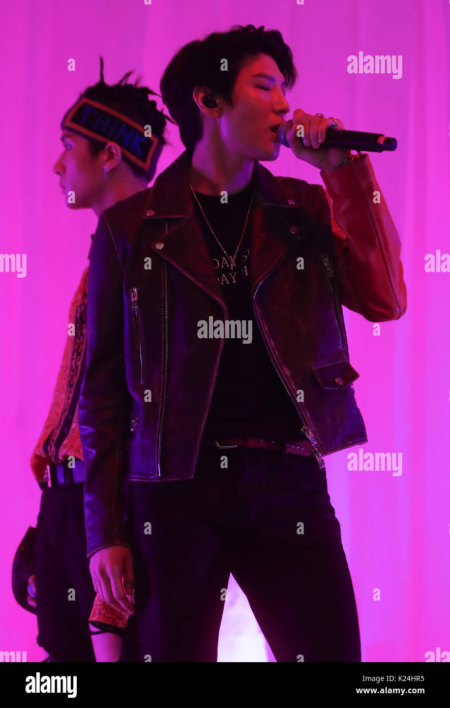 S. Korean boy group VIXX LR Ravi (L) and Leo, members of the South ...