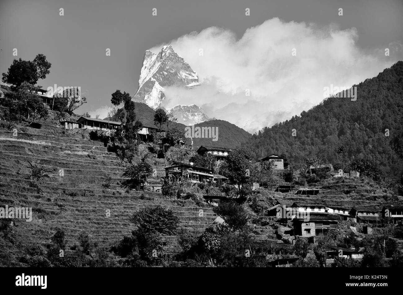 Machapuchare 6993m, Nepal. This peak is one of the most spectacular in ...