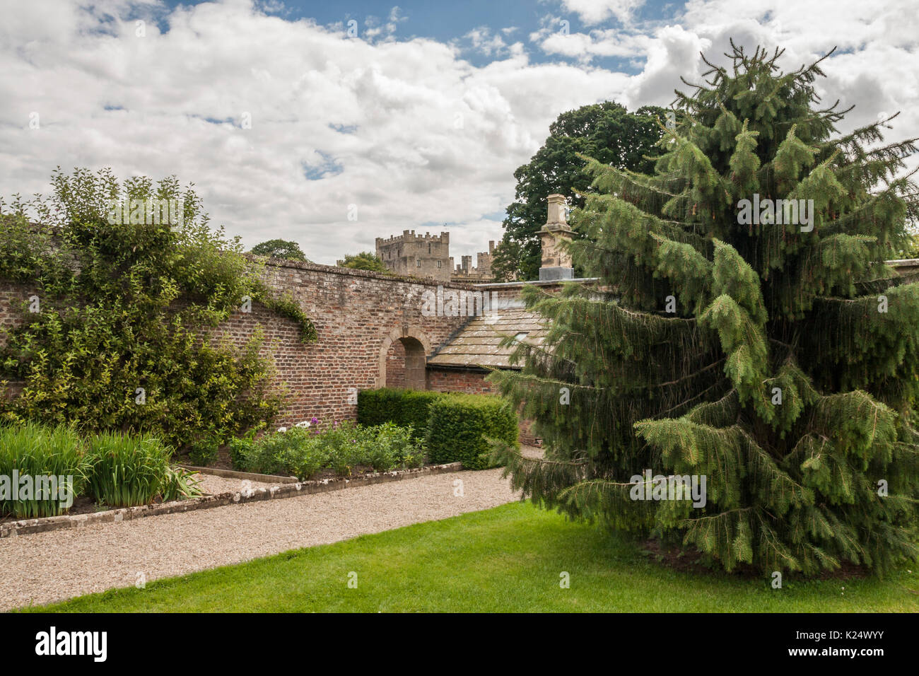 The colourful gardens at Raby Castle,Staindrop,Co.Durham,England,UK ...
