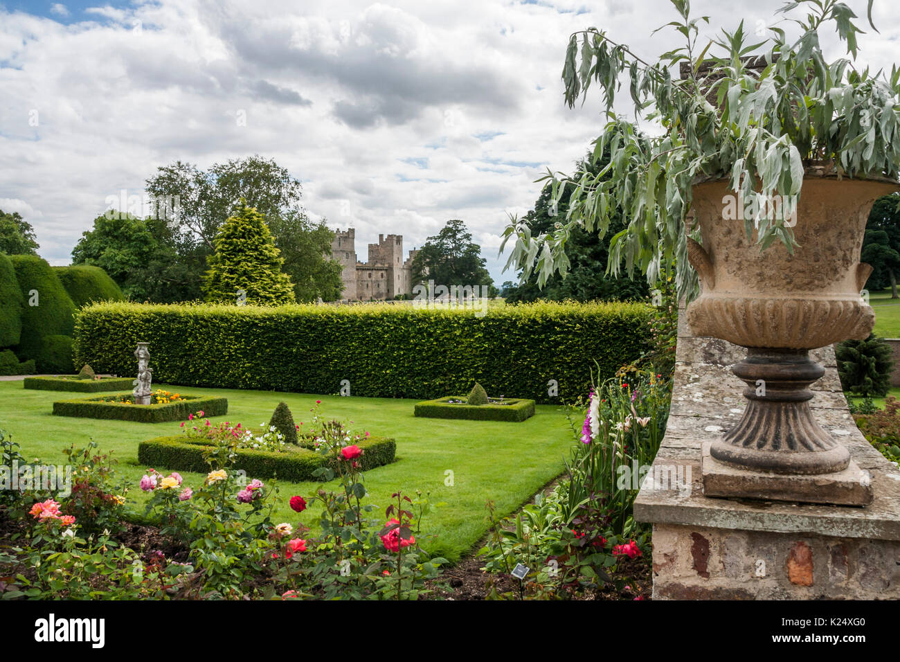 The colourful gardens at Raby Castle,Staindrop,Co.Durham,England,UK ...