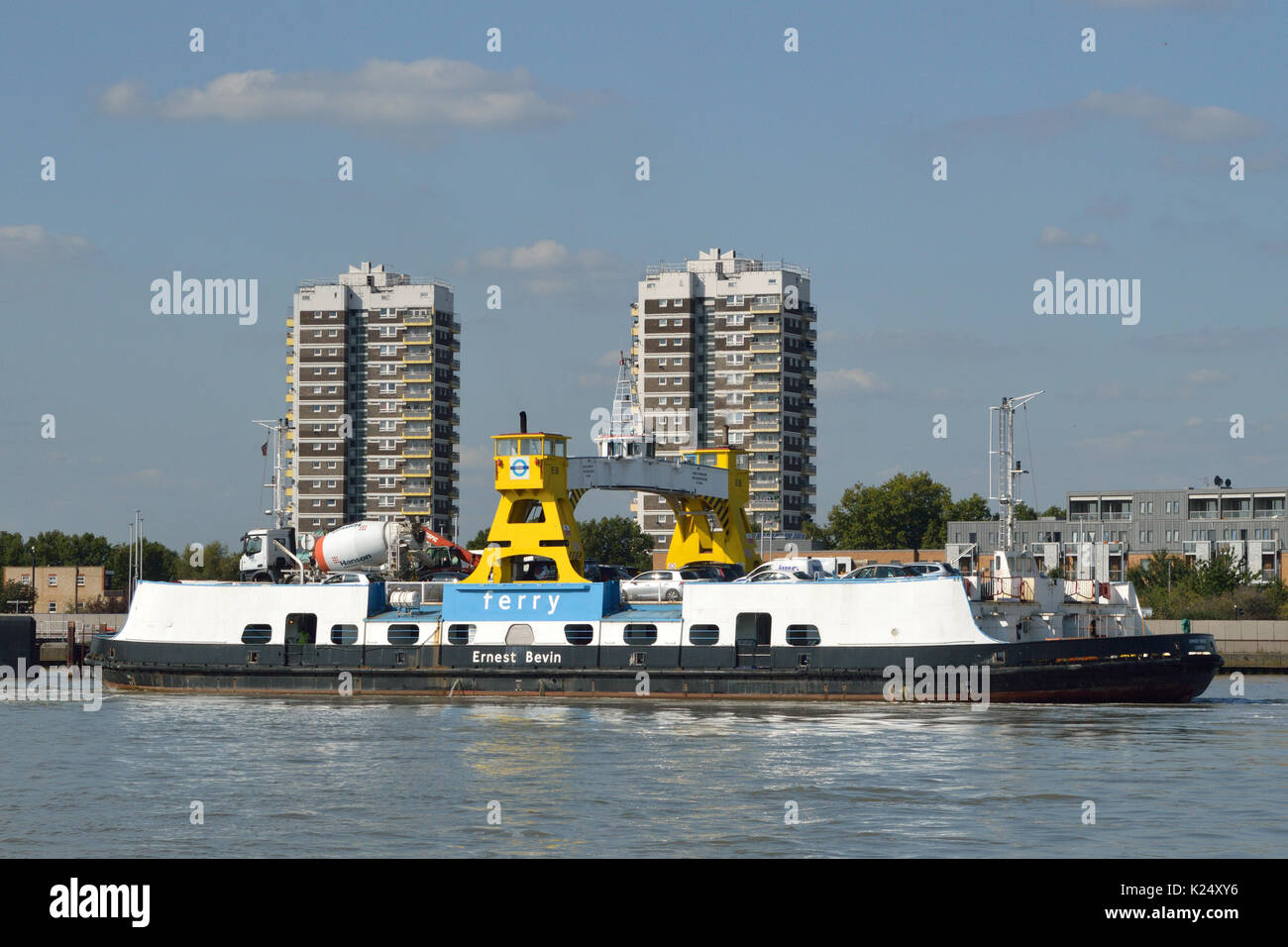 Woolwich Ferry Ernest Beven operating the free ferry service at ...