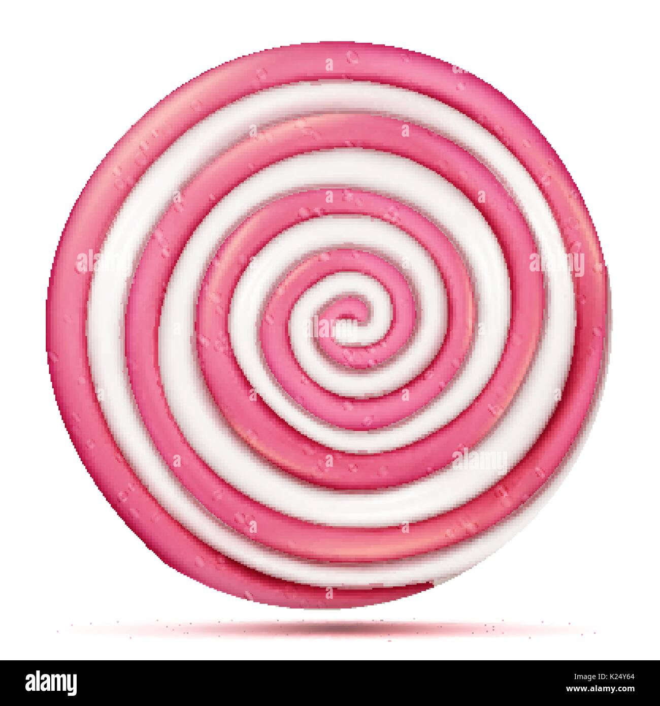 Round Pink Lollipop Isolated Vector. Classic Sweet Realistic Candy ...