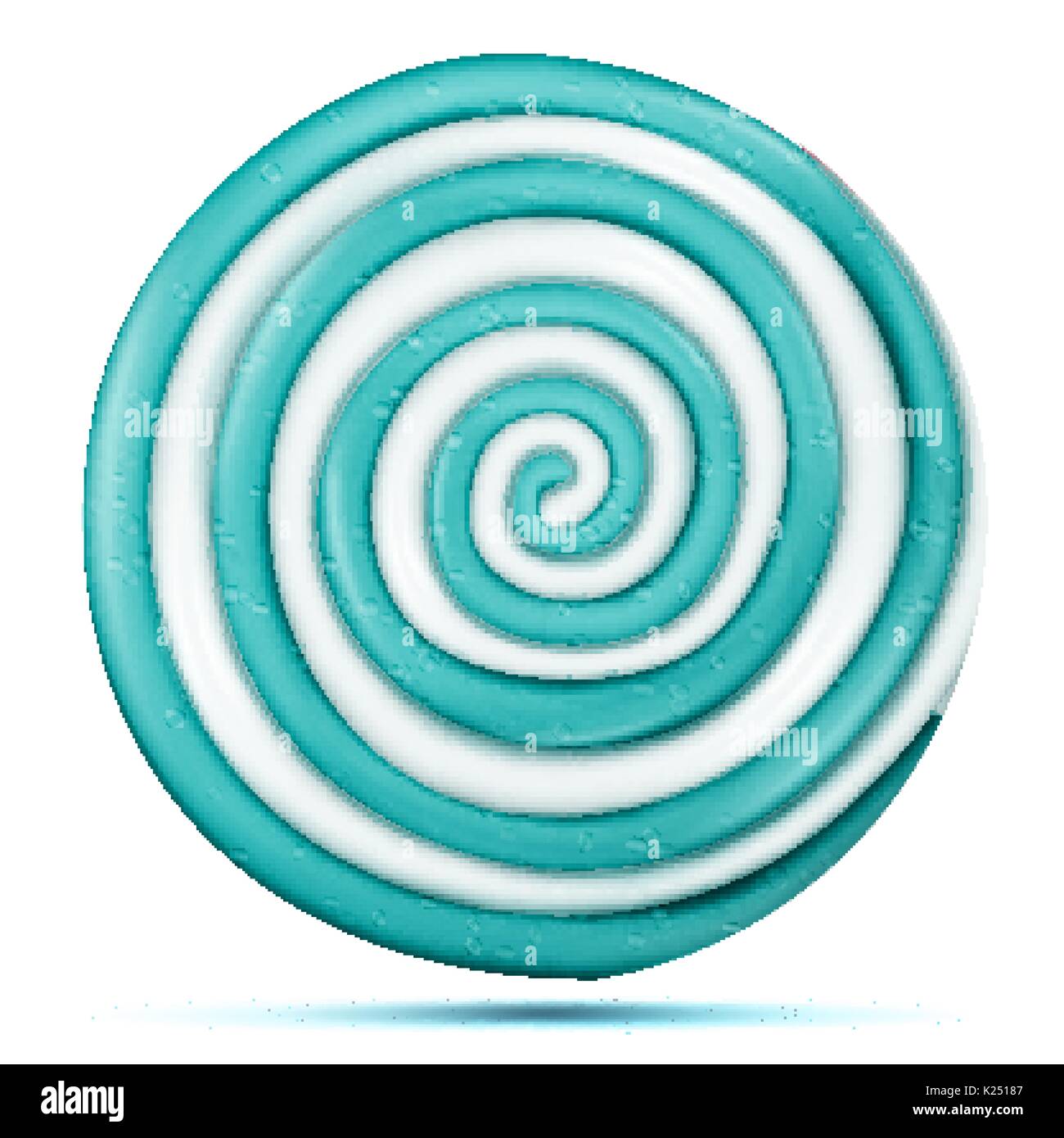 Lollipop Isolated Vector. Blue Round Sweet Candy Swirl Illustration ...