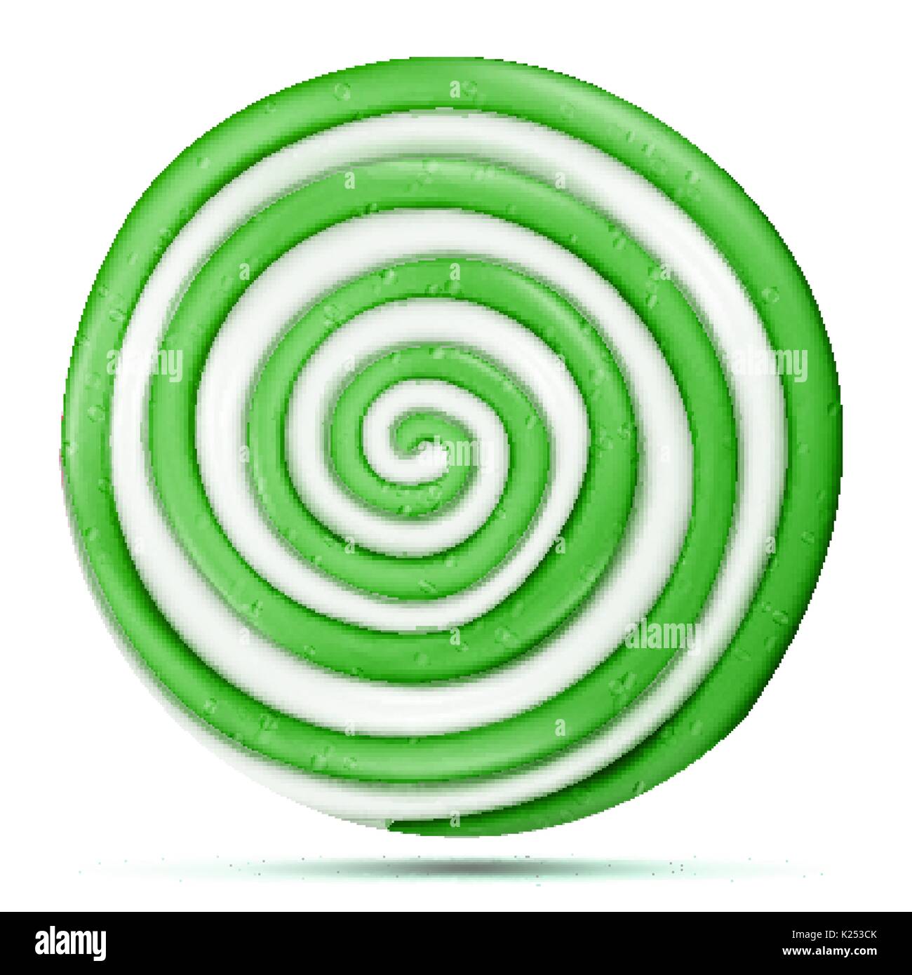 Lollipop Isolated Vector. Green Sweet Candy Round Swirl Illustration ...