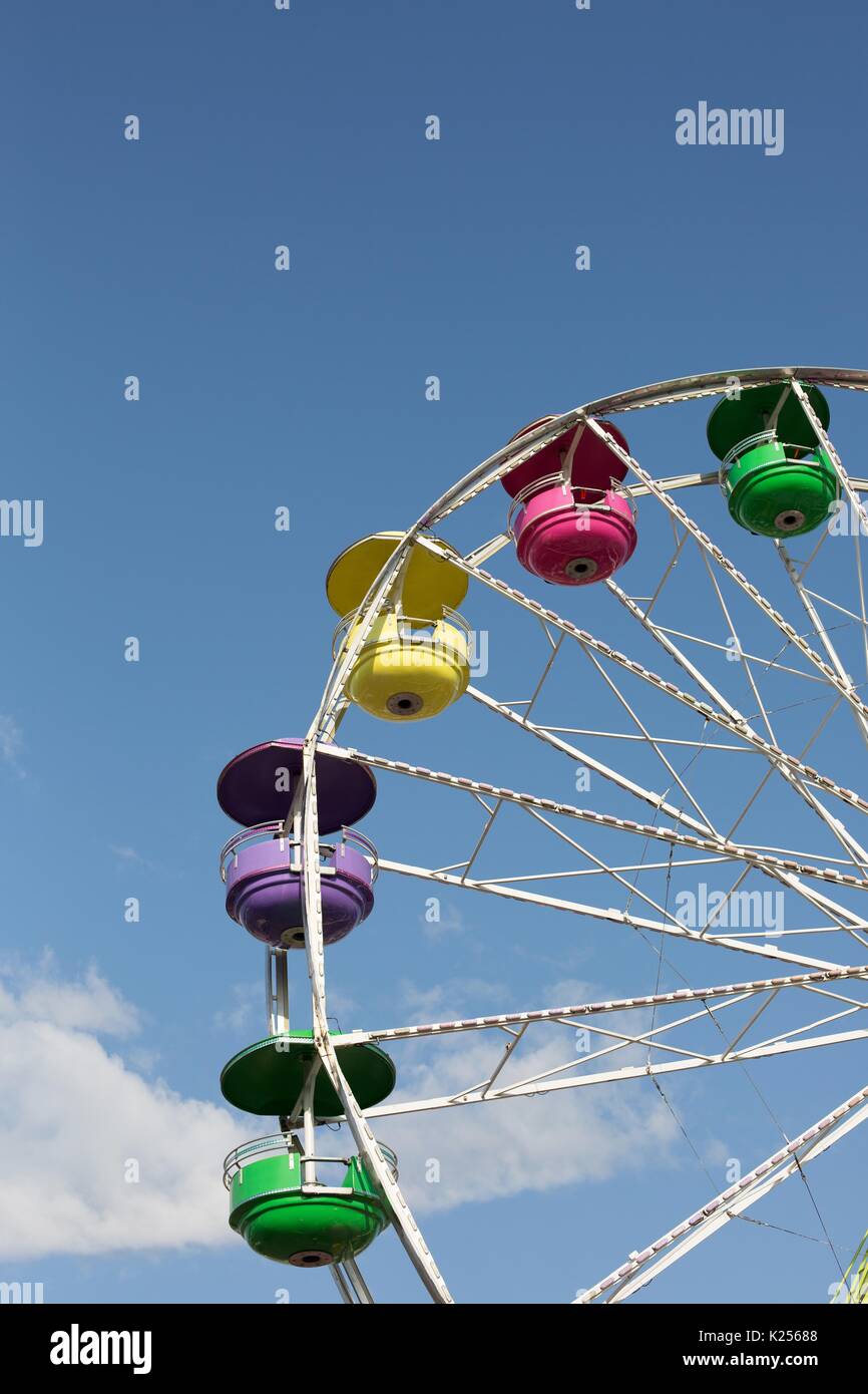 A colorful ferris wheel ride at the Minnesota State Fair Stock Photo ...