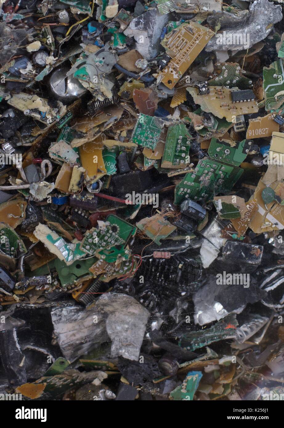 A display of discarded computer parts at the Minnesota State Fair Stock ...
