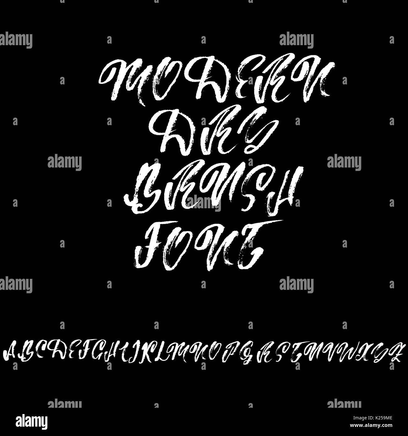 Hand drawn elegant calligraphy font. Modern brush lettering. Grunge ...