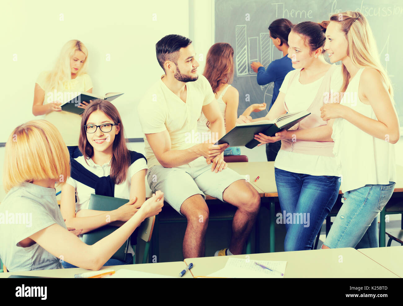 Happy european college students hi-res stock photography and images - Alamy